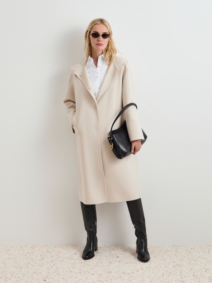 Long hooded wool coat - D004606_020 - Decenio